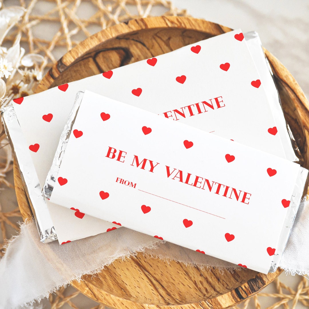 PRINTABLE Valentine's Day Chocolate Bar Wrappers, Classroom Treats ...