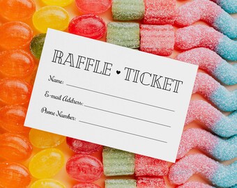 Printable Raffle Ticket Template for Canva Editable Design Custom Draw ...