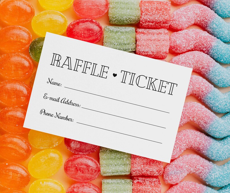 PRINTABLE Raffle Tickets, DIY Draw Entry Ticket, Enter to Win Contest ...