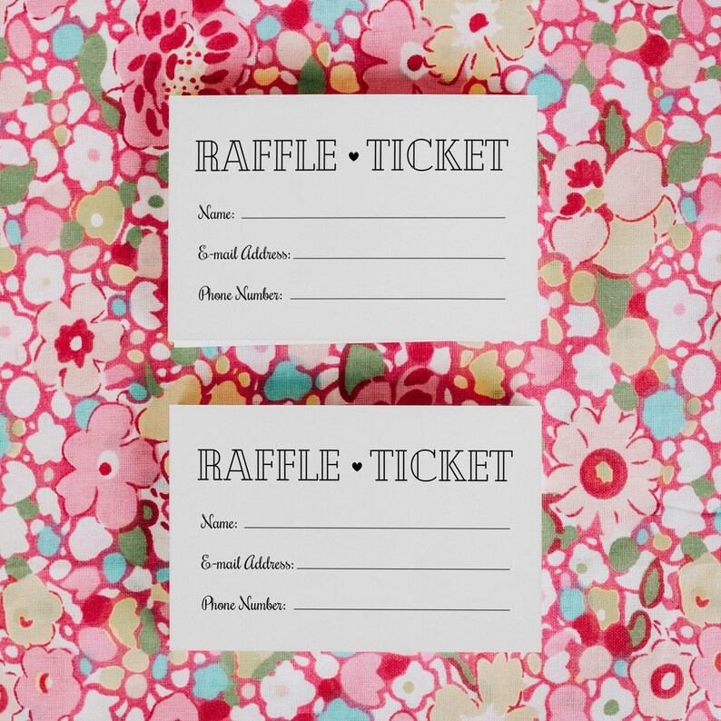 PRINTABLE Raffle Tickets, DIY Draw Entry Ticket, Enter to Win Contest ...