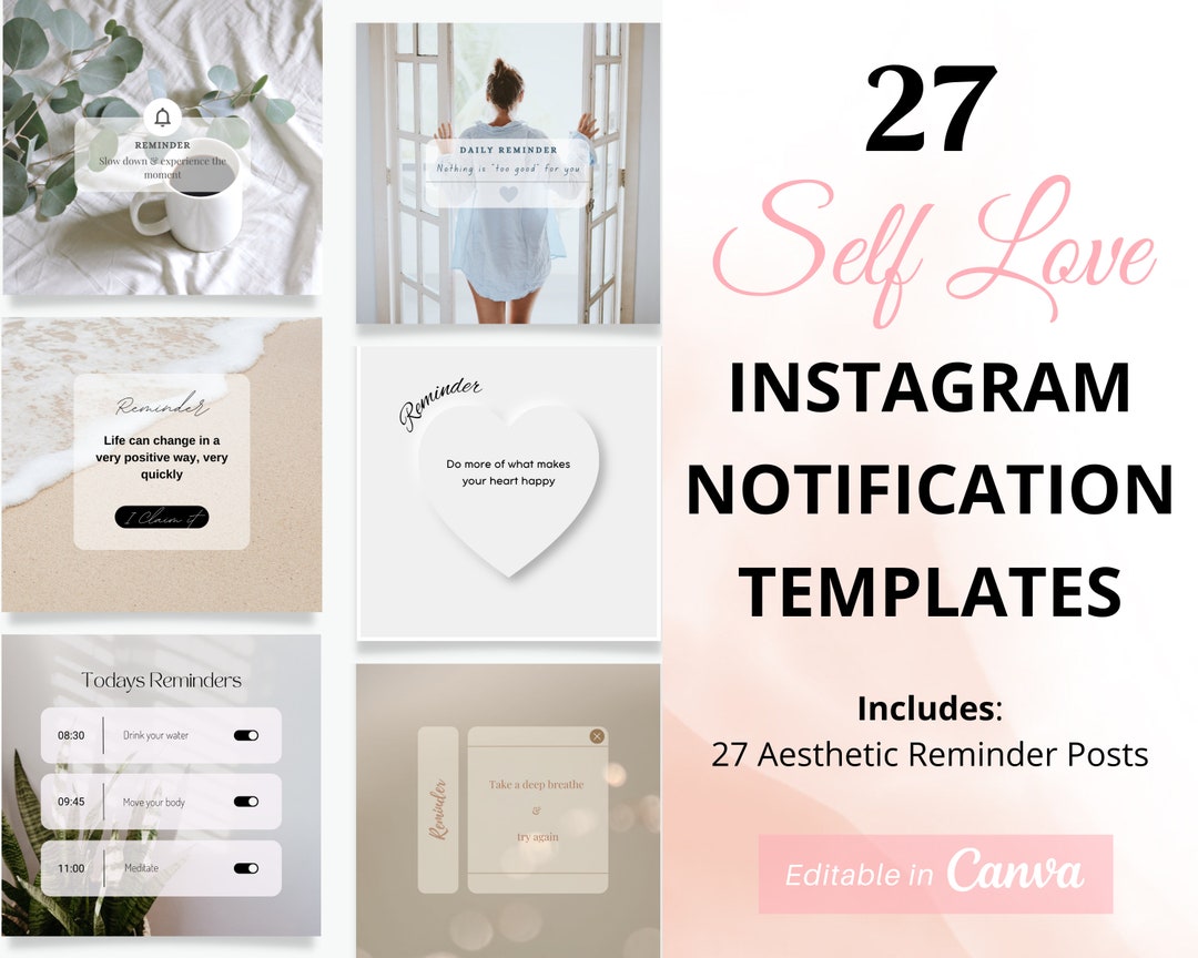 27 Self Love Instagram Reminder Post Templates | Wellness Instagram ...