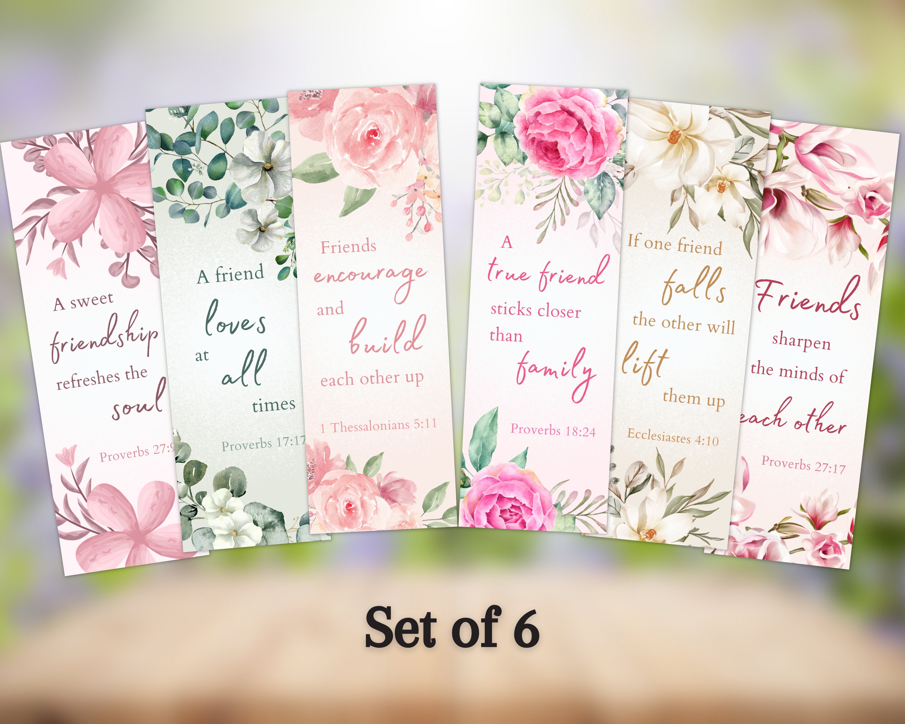 Printable Bible Verse Friendship Bookmarks | Scripture Quotes for ...