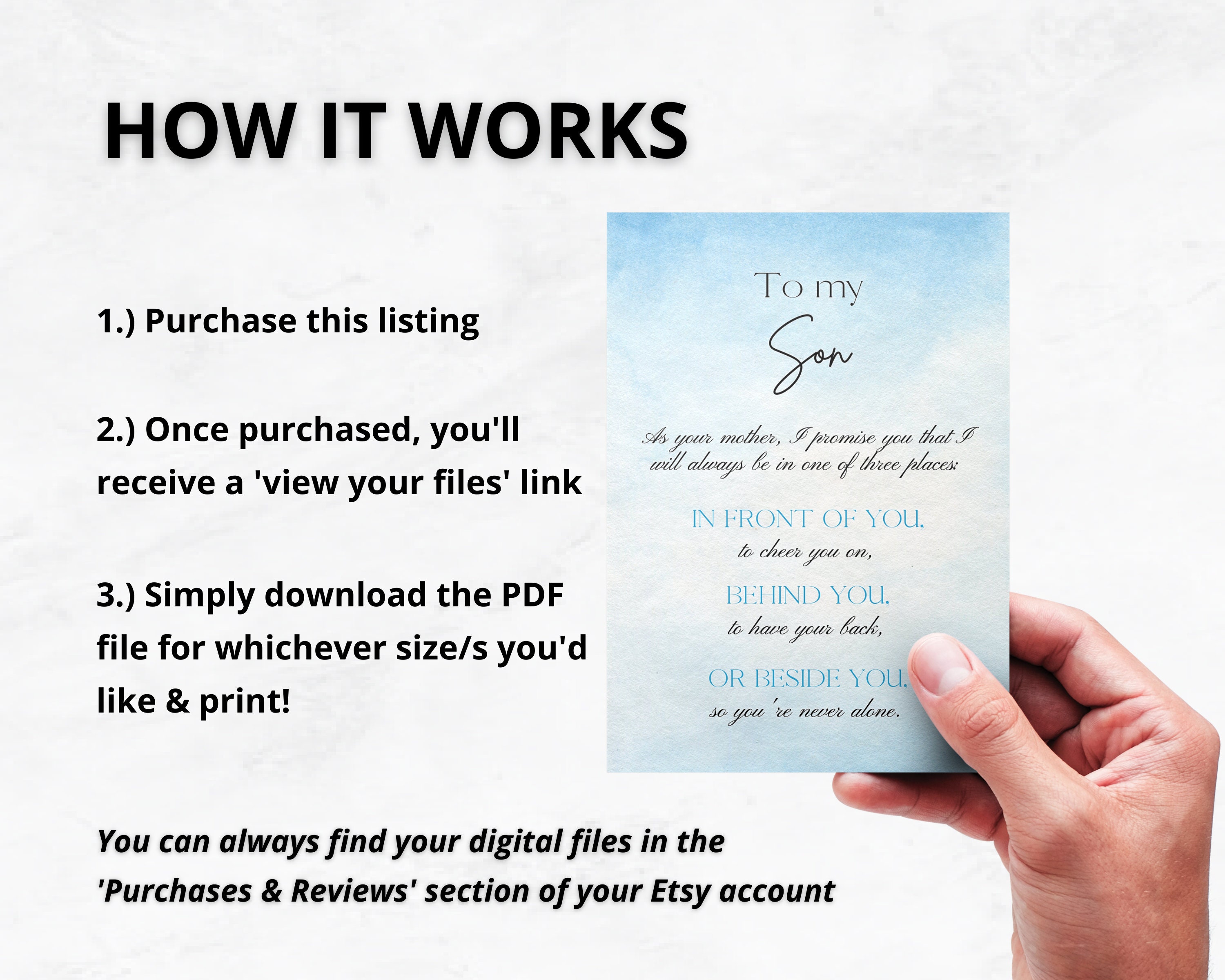 Printable Poem for Son | Card From Mom | Gift to My Son | A Mother's ...