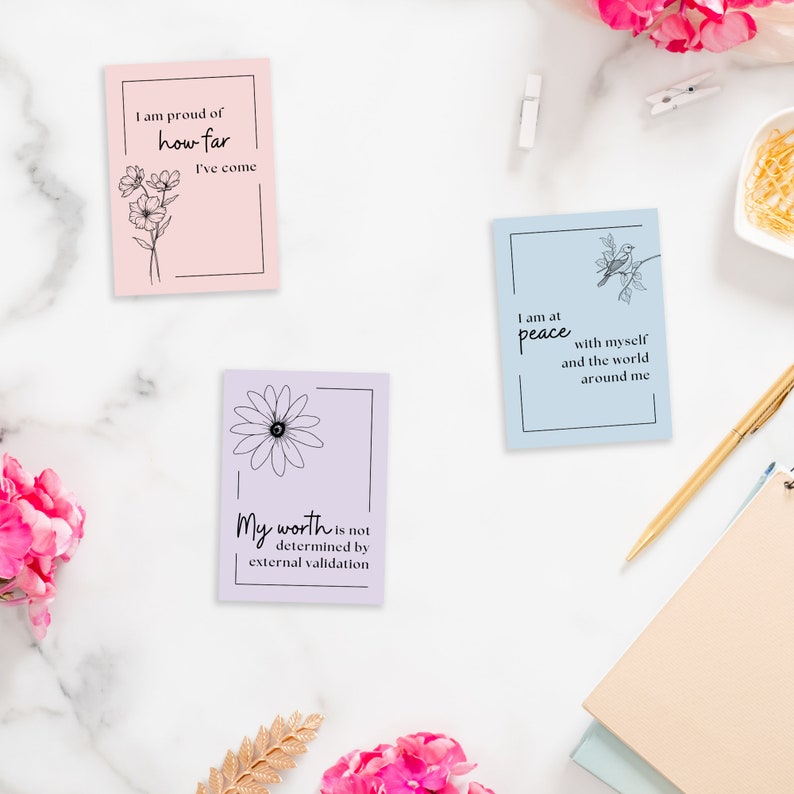 Affirmation Cards Printable | Positive Quote Flash Cards for Women ...