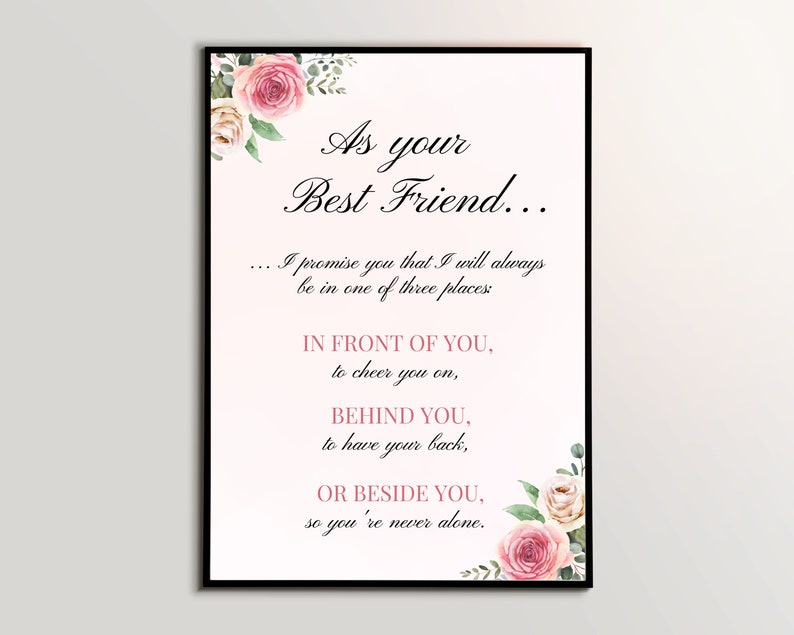 Printable Best Friend Poem | Floral Watercolor Card for Bestie ...