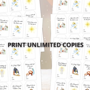 Printable Christmas Gift Tags | Nativity Bible Verse Labels | DIY ...