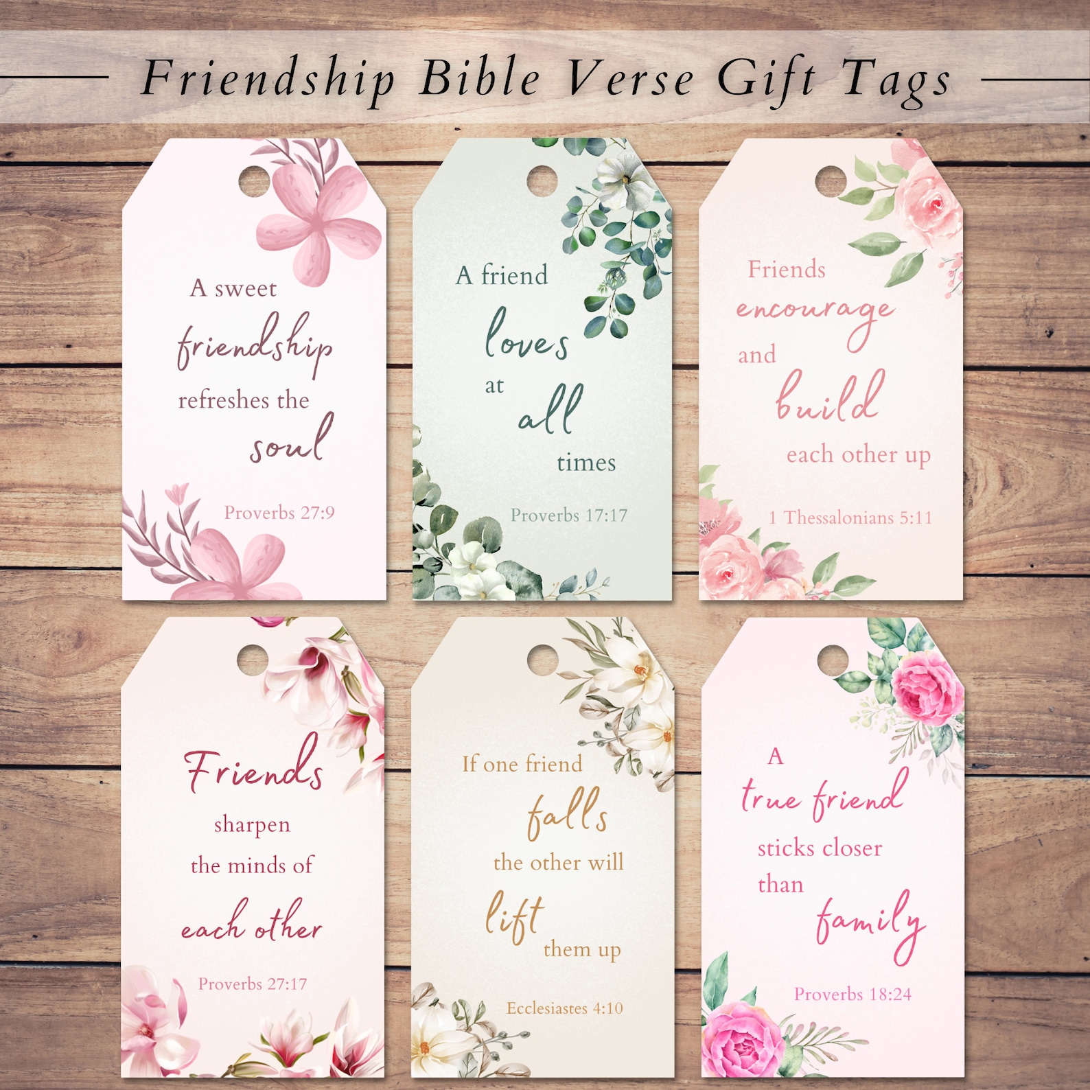 Printable Bible Verse Friendship Gift Tags | Scripture Quotes for Women ...