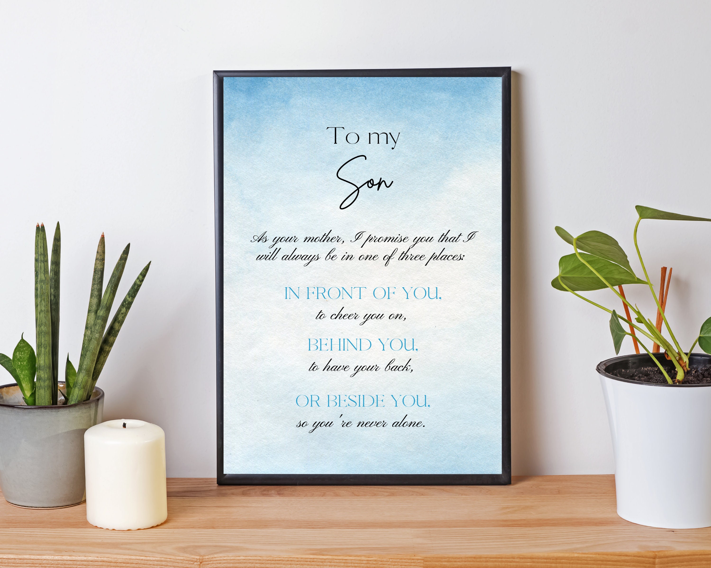Printable Poem for Son Card From Mom Gift to My Son A Mother's Poem ...