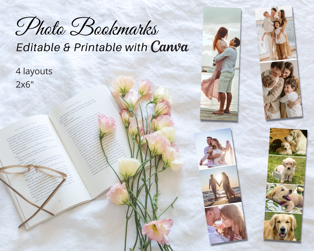 Custom Photo Bookmarks | Printable DIY Gifts | Editable Canva Templates ...