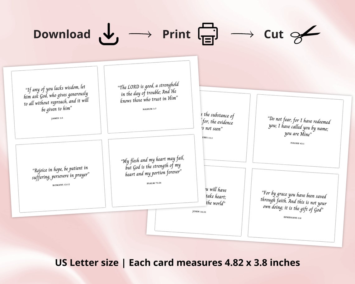 50 Bible Verse Cards | Printable Scripture Quotes | Minimalist Memory ...