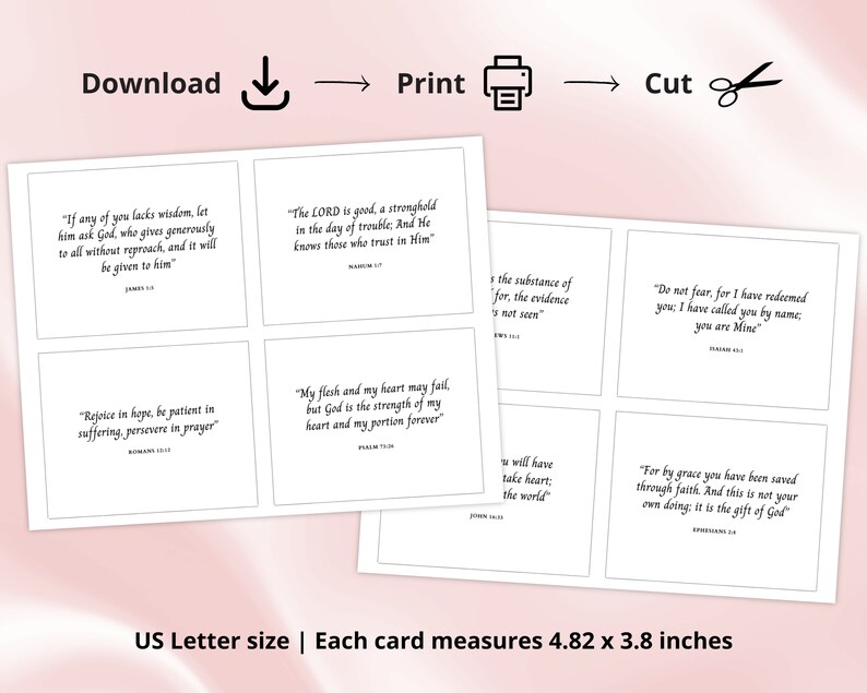 50 Bible Verse Cards | Printable Scripture Quotes | Minimalist Memory ...