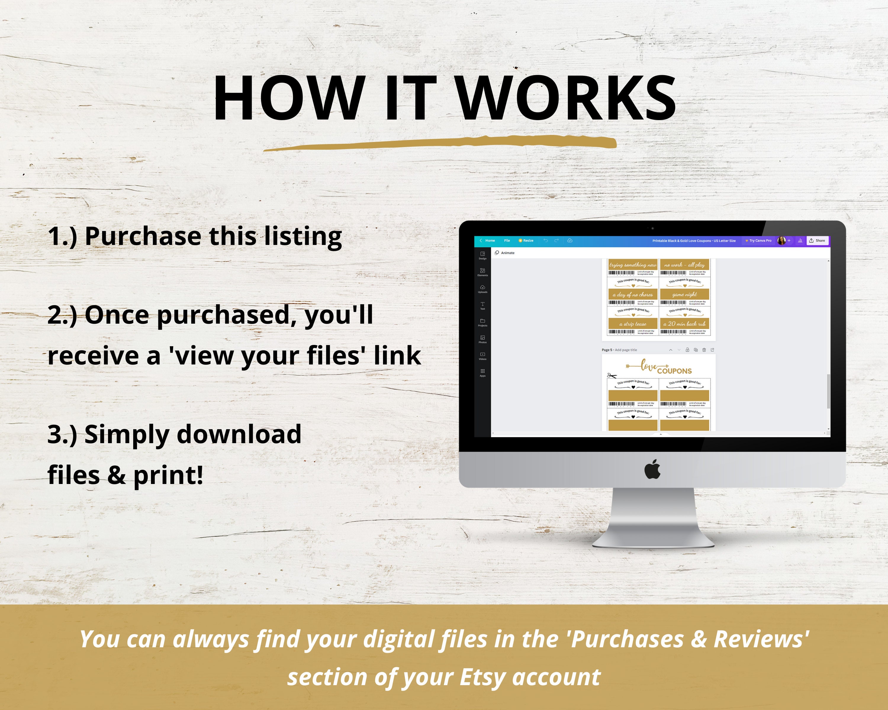 Printable Love Coupons | Custom Gift Vouchers | DIY Anniversary Gift ...