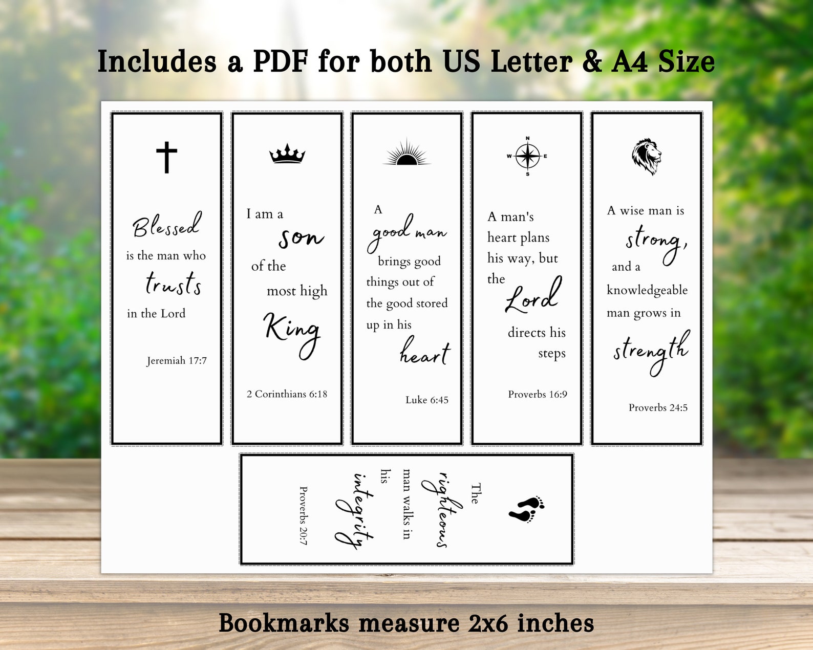 Printable Bible Verse Bookmarks for Men & Boys | Christian Gift for Dad ...