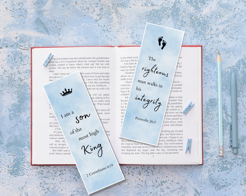 Printable Bible Verse Bookmarks for Men & Boys | Christian Gift for Dad ...