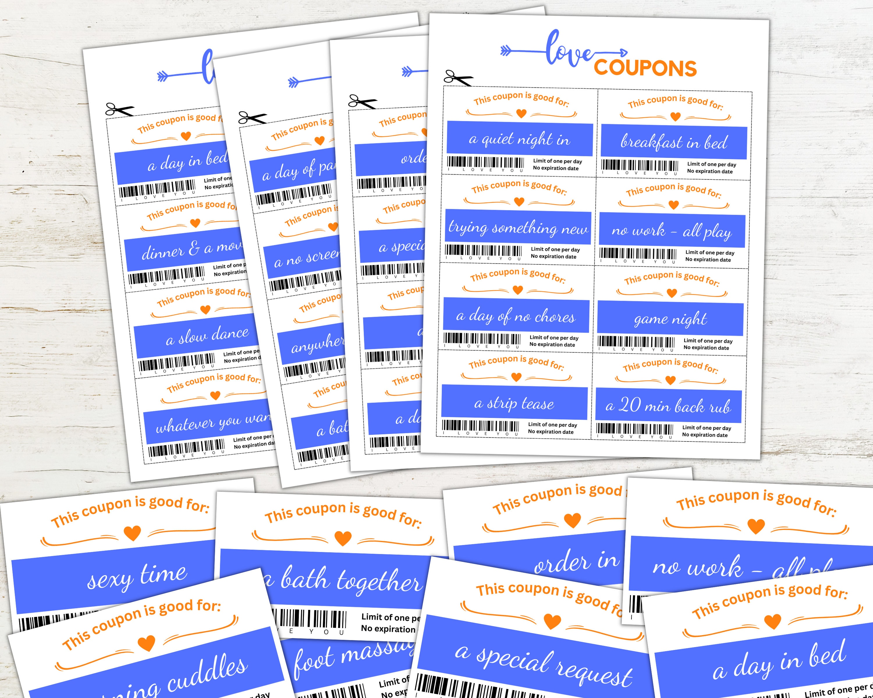 Printable Love Coupons | Personalized Valentines Day Gift for Him or ...