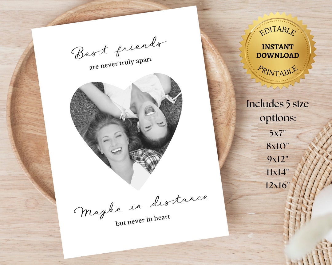 Personalized Best Friend Photo Printable | Custom Friendship Quote Wall ...