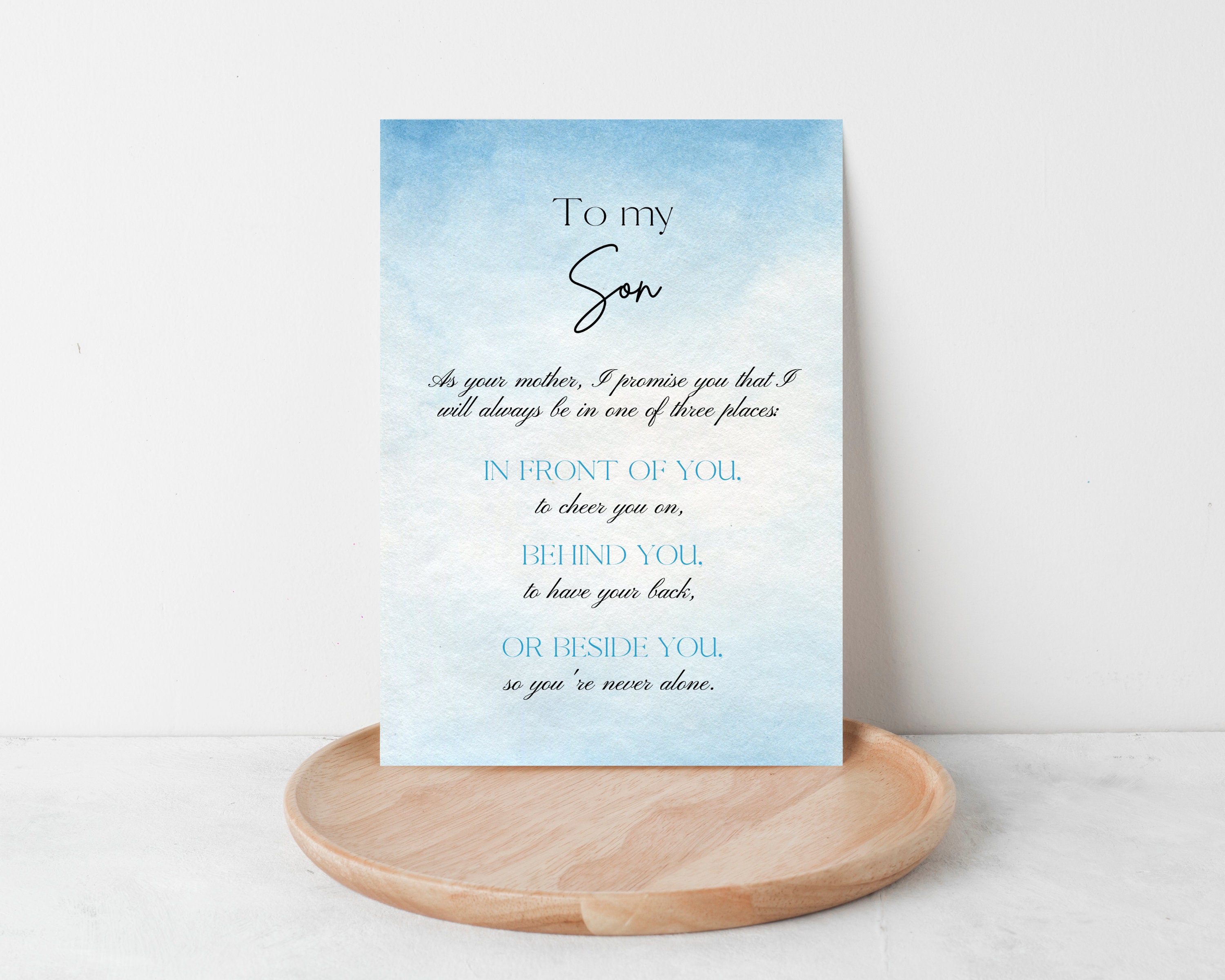 Printable Poem for Son | Card From Mom | Gift to My Son | A Mother's ...