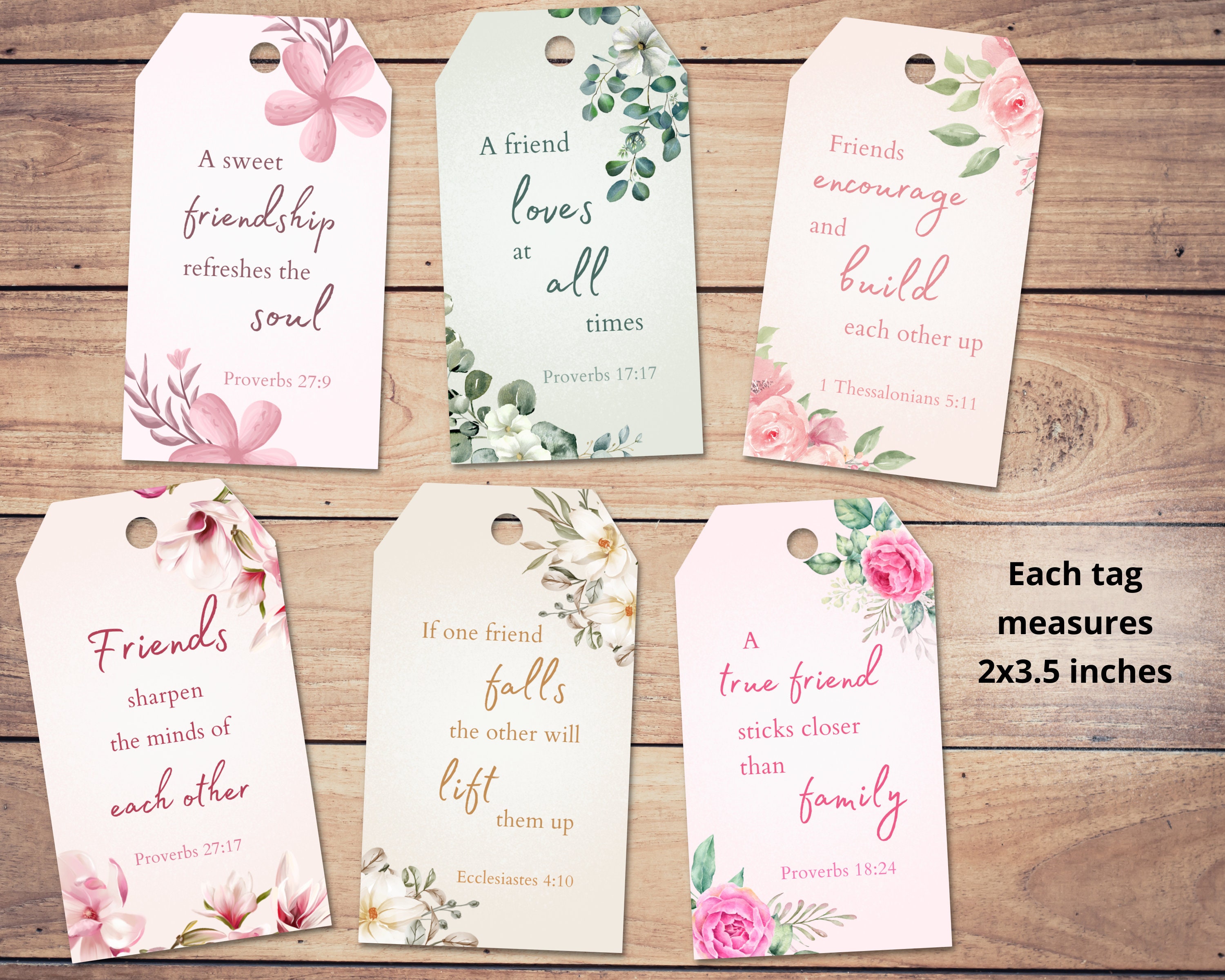 Printable Bible Verse Friendship Gift Tags | Scripture Quotes for Women ...