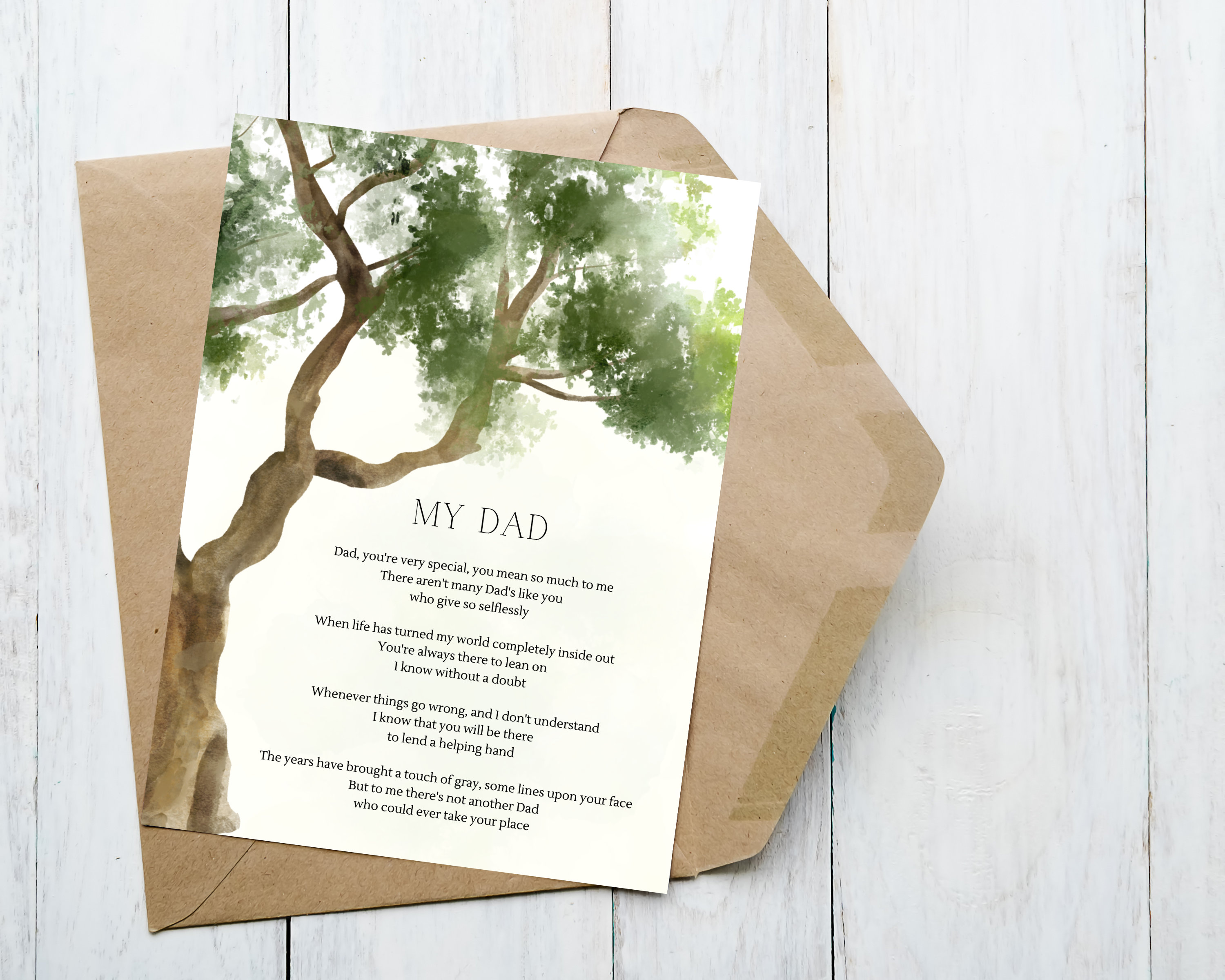 Printable Poem for Dad | DIY Gift for Father's Day | Poetry Card From ...