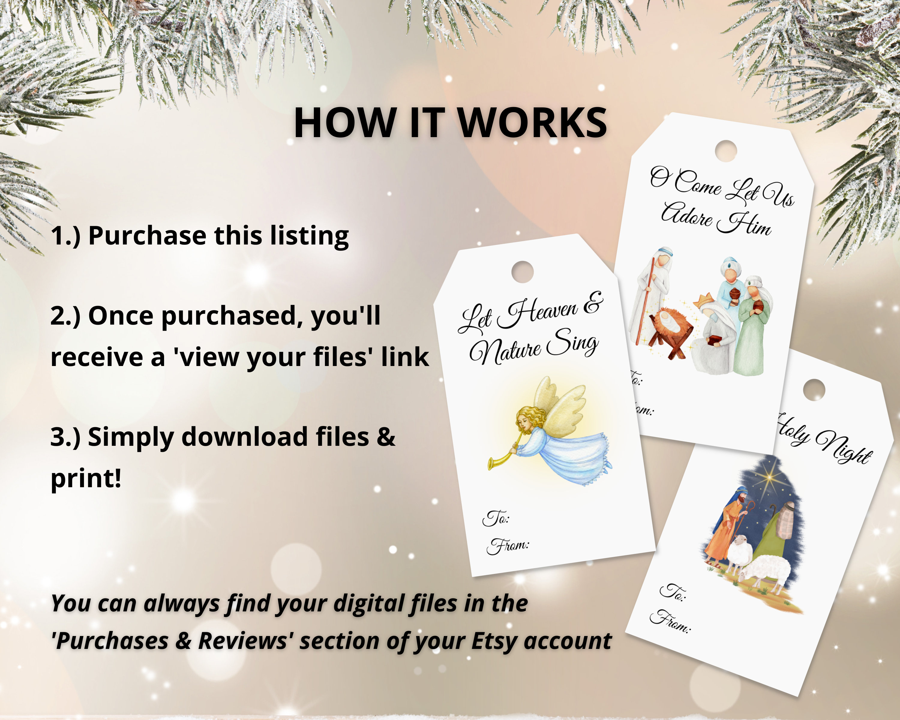 Printable Christmas Gift Tags | Nativity Bible Verse Labels | DIY ...