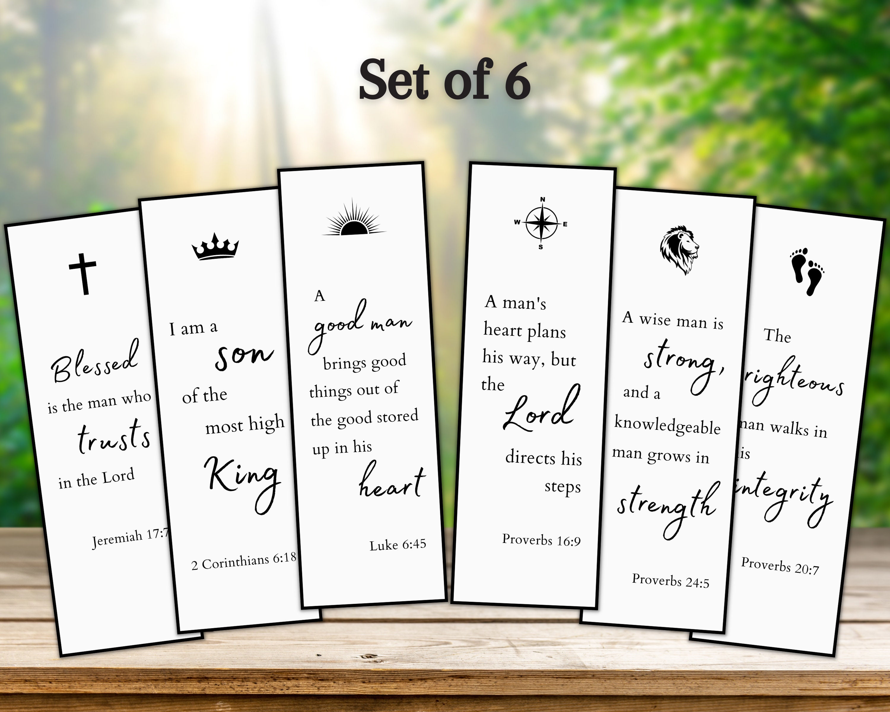 Printable Bible Verse Bookmarks for Men & Boys | Christian Gift for Dad ...