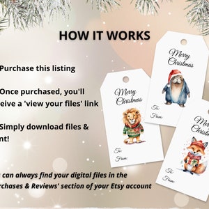 Cute Christmas Animal Gift Tags | Printable Watercolor Pet Labels | DIY ...