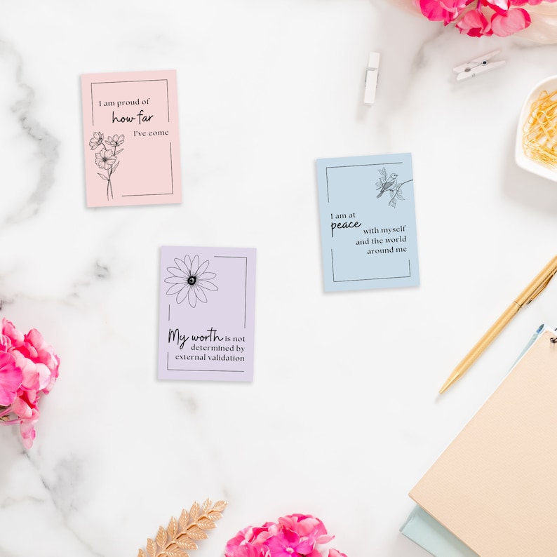 Affirmation Cards Printable Positive Quote Flash Cards for Women Self ...