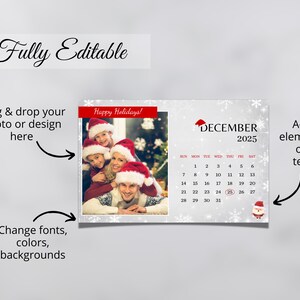 2025 Custom Photo Desk Calendar | Printable DIY Gift | Personalized ...