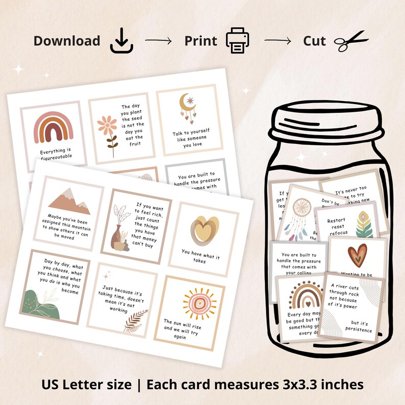 Inspirational Quote Cards | Mindfulness Printable | Motivational ...