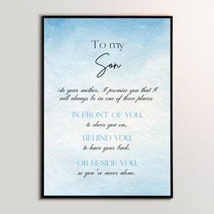 Printable Poem for Son | Card From Mom | Gift to My Son | A Mother's ...