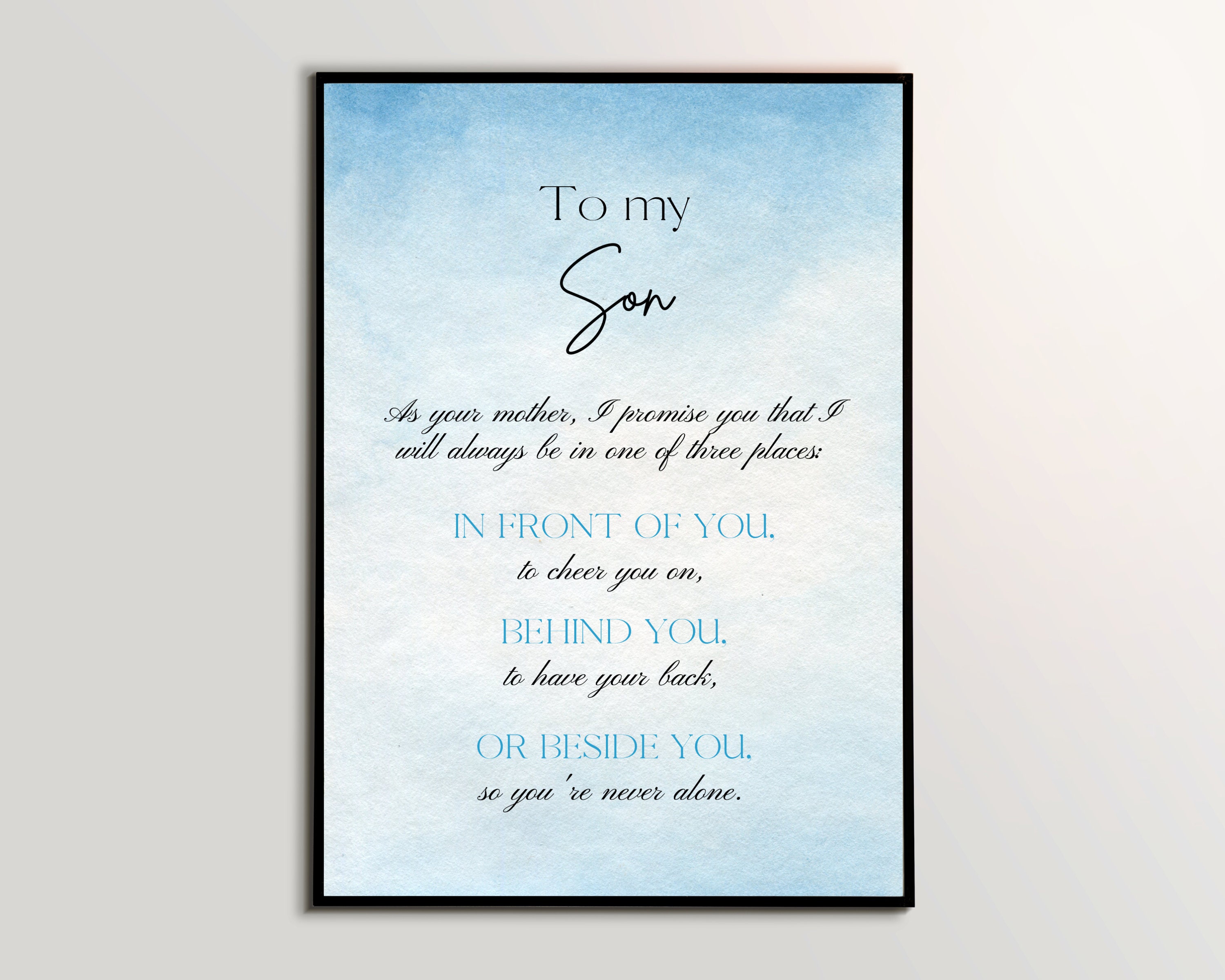Printable Poem for Son | Card From Mom | Gift to My Son | A Mother's ...