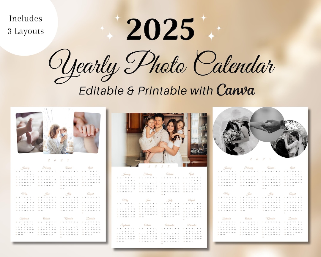 Personalized 2025 Yearly Photo Calendar | Custom Gift for Her ...