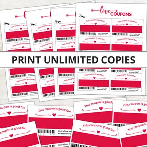 Printable Love Coupons | Custom Gift Vouchers | Personalized Gift for ...
