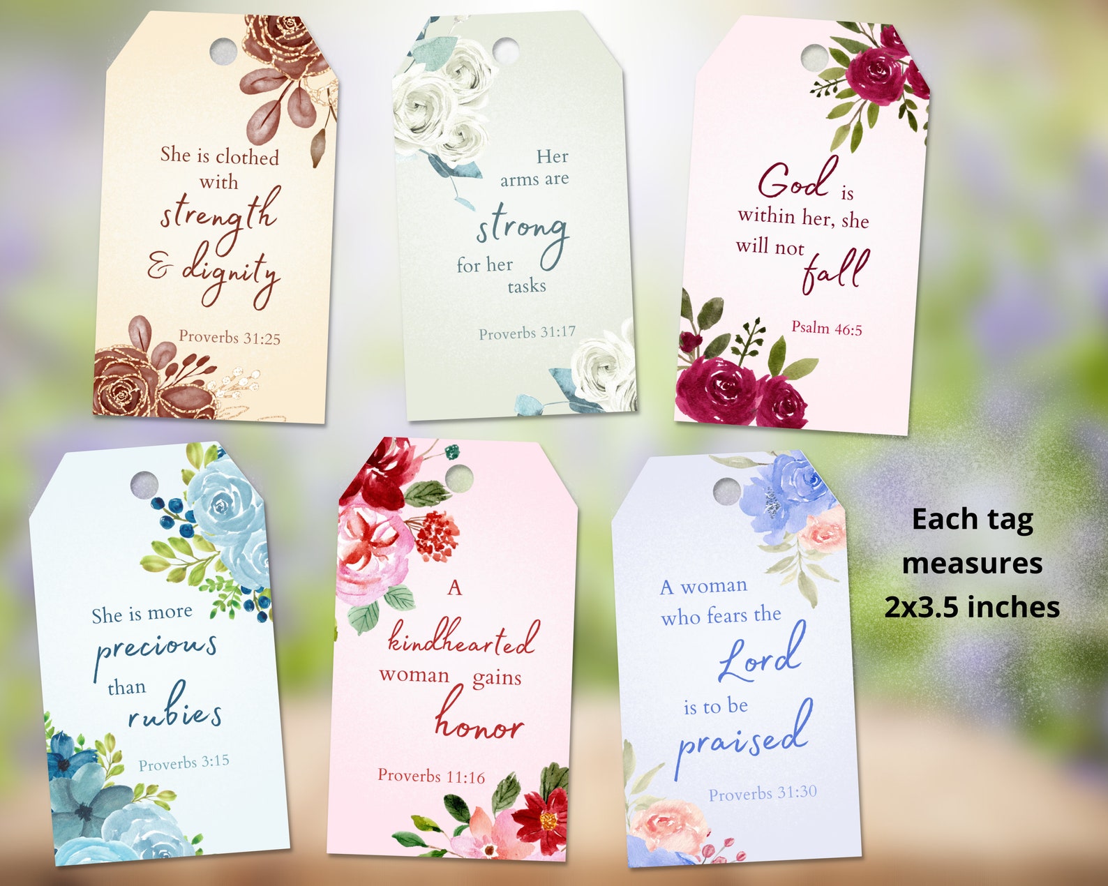 Printable Bible Verse Gift Tags for Women | Inspirational Scripture ...