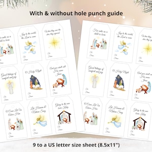 Printable Christmas Gift Tags | Nativity Bible Verse Labels | DIY ...