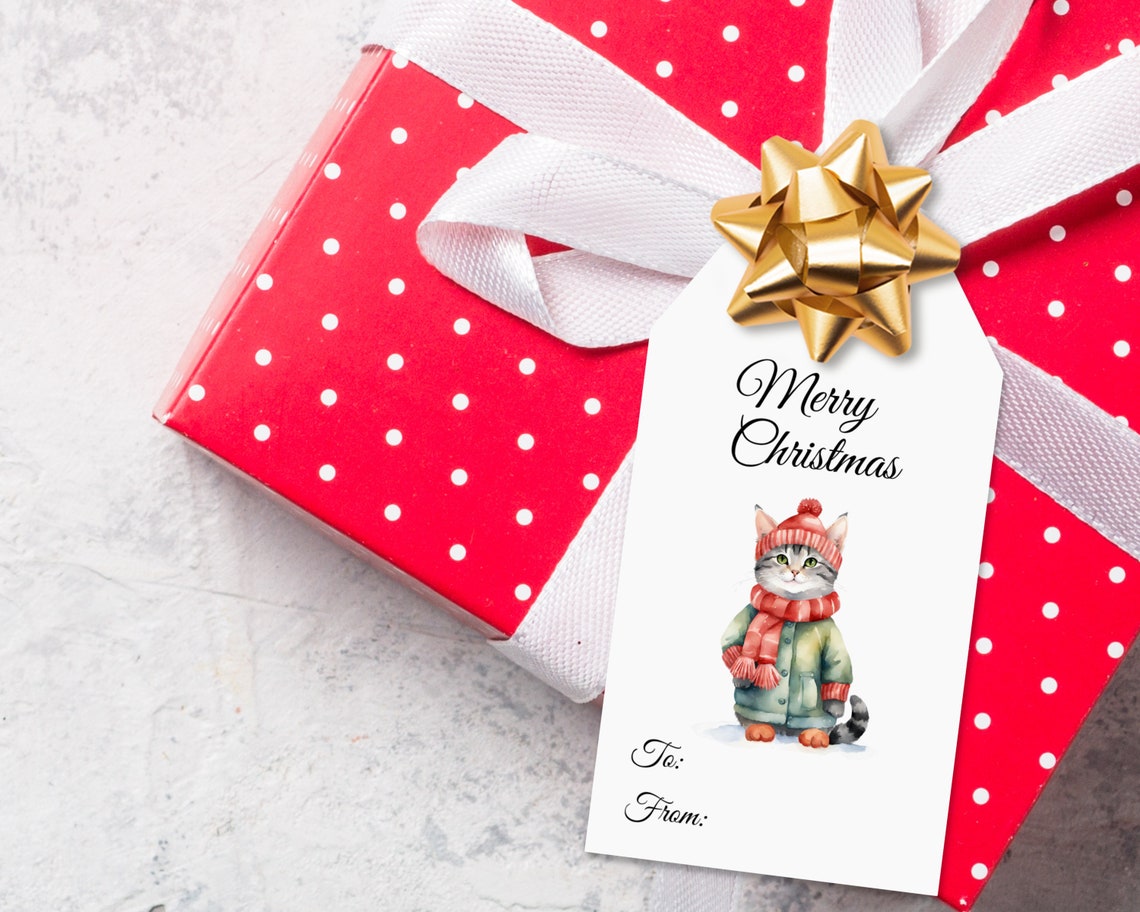 Cute Christmas Animal Gift Tags | Printable Watercolor Pet Labels | DIY ...