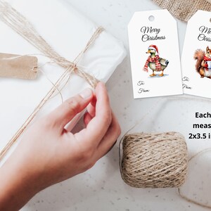 Cute Christmas Animal Gift Tags | Printable Watercolor Pet Labels | DIY ...