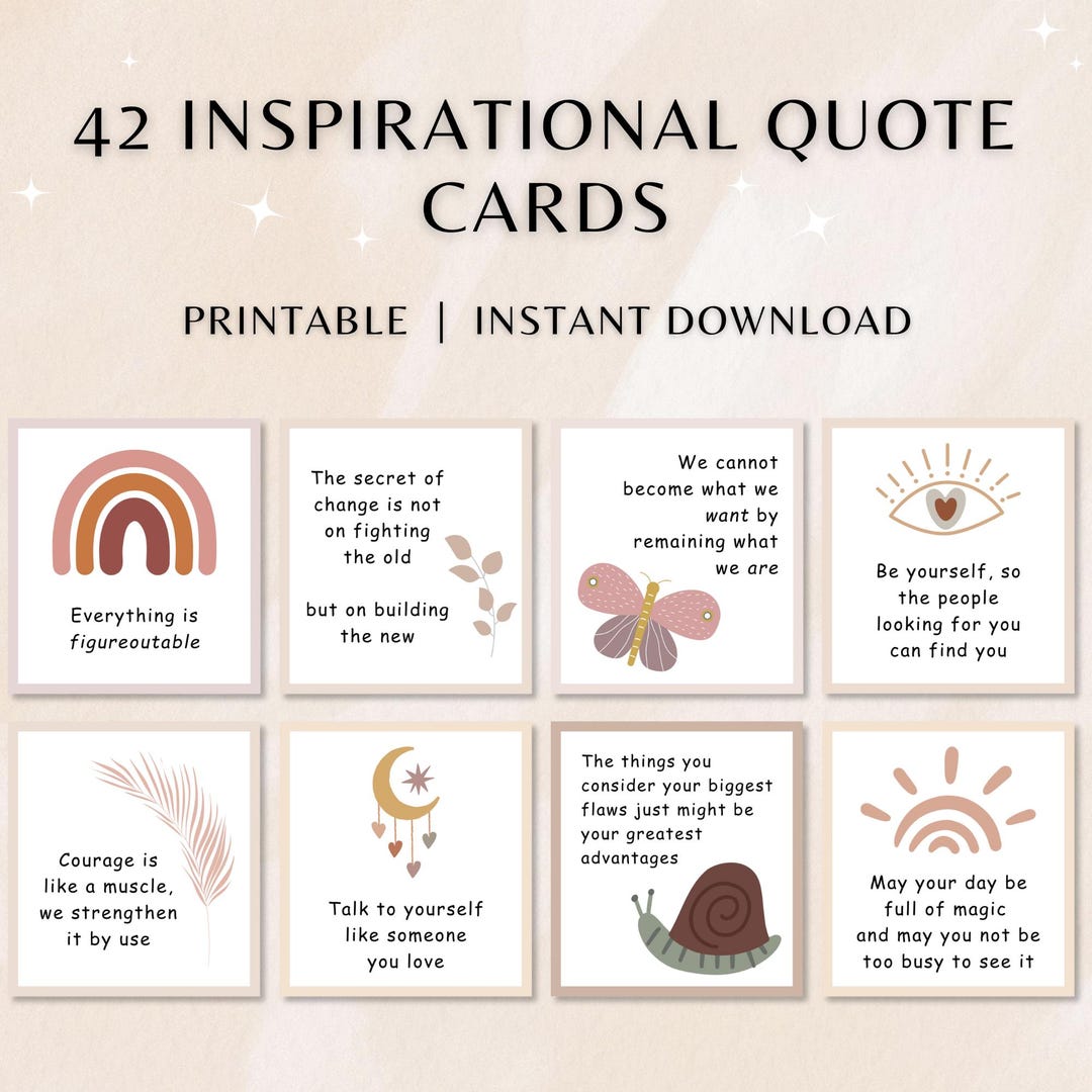 Inspirational Quote Cards | Mindfulness Printable | Motivational ...