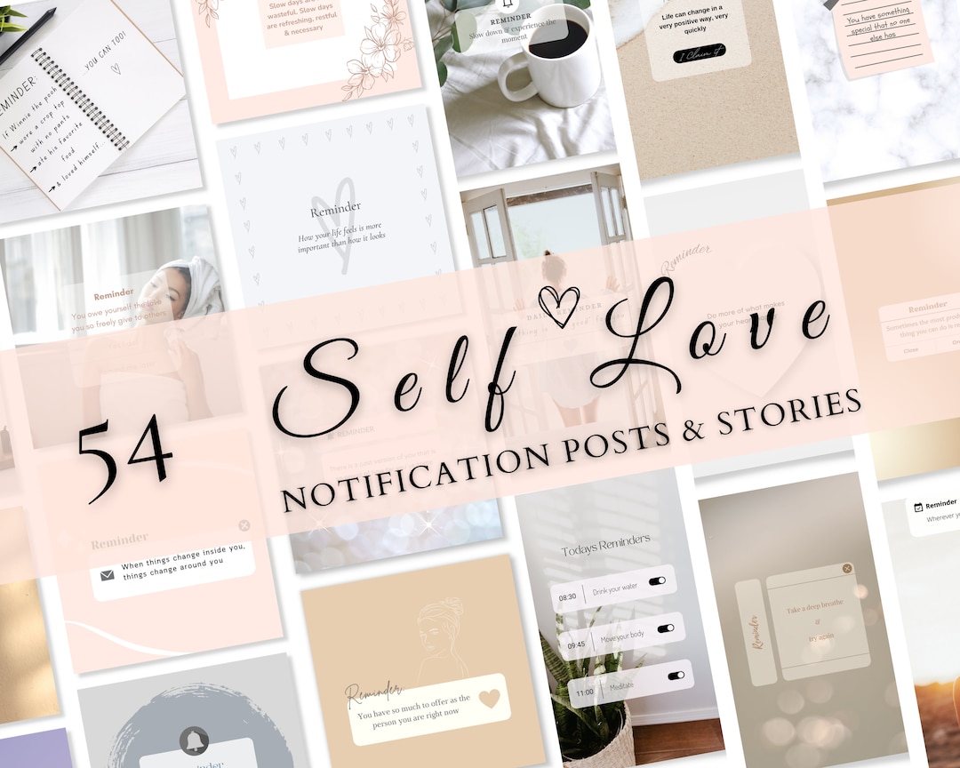Self Love Instagram Notification Bundle | Reminder Posts & Stories ...