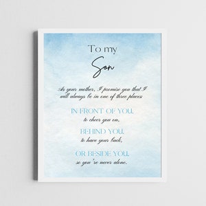 Printable Poem for Son | Card From Mom | Gift to My Son | A Mother's ...