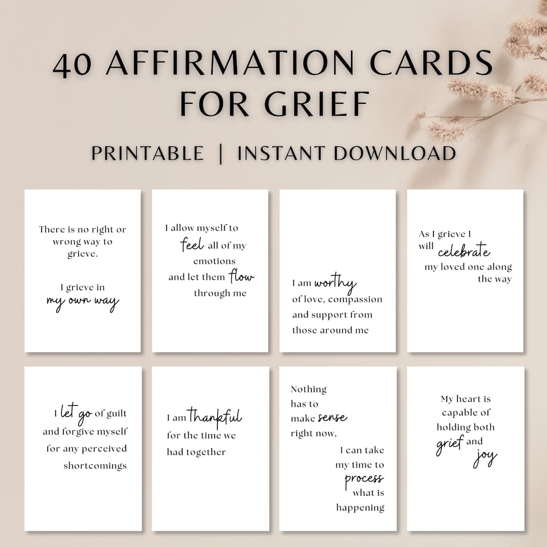 Grief Affirmation Cards | Sympathy Gift | Grief Therapy Coping Skills ...