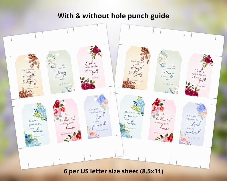 Printable Bible Verse Gift Tags for Women | Inspirational Scripture ...