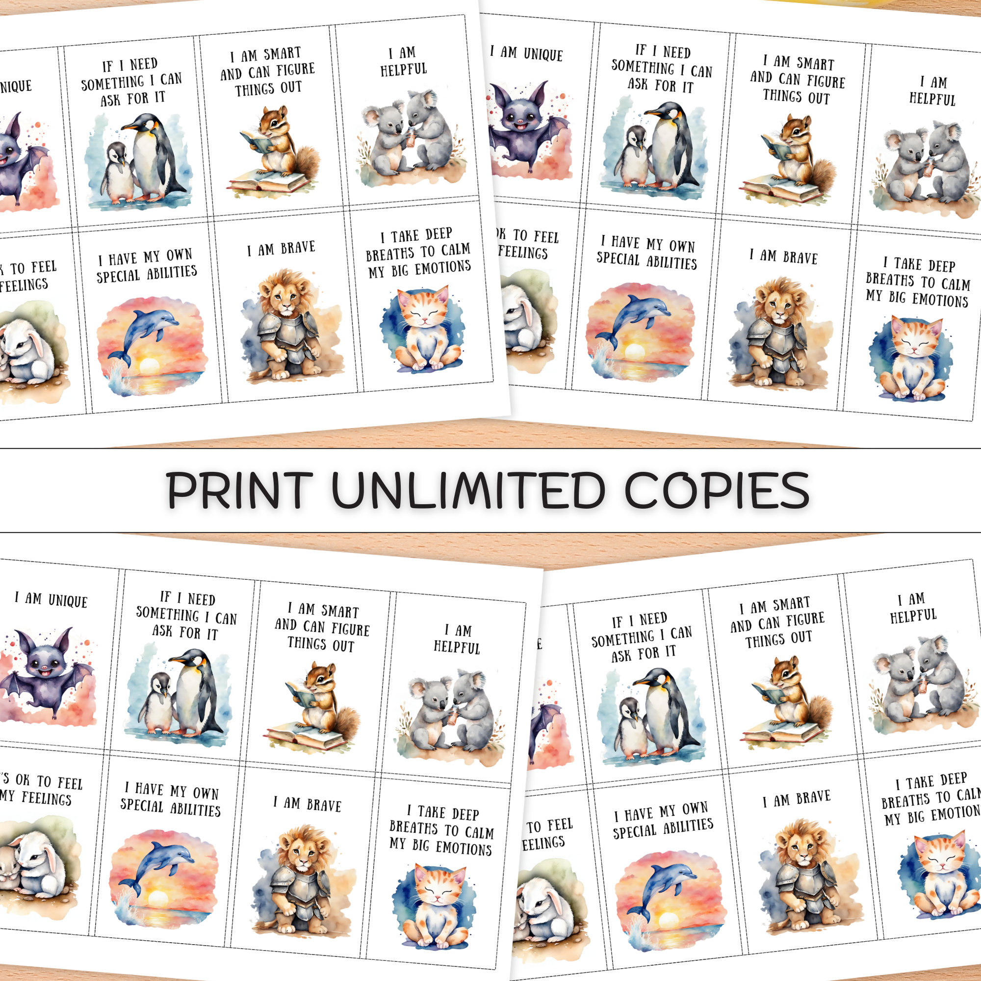 Positive Affirmation Cards for Kids | Printable Encouragement Cards ...