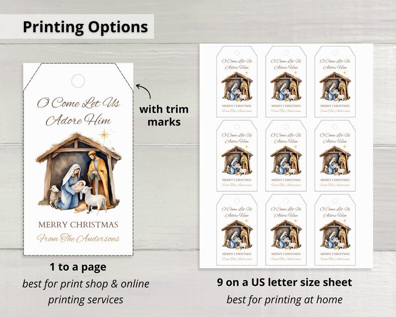 Personalized Christmas Gift Tag | Custom Nativity Label | Printable ...