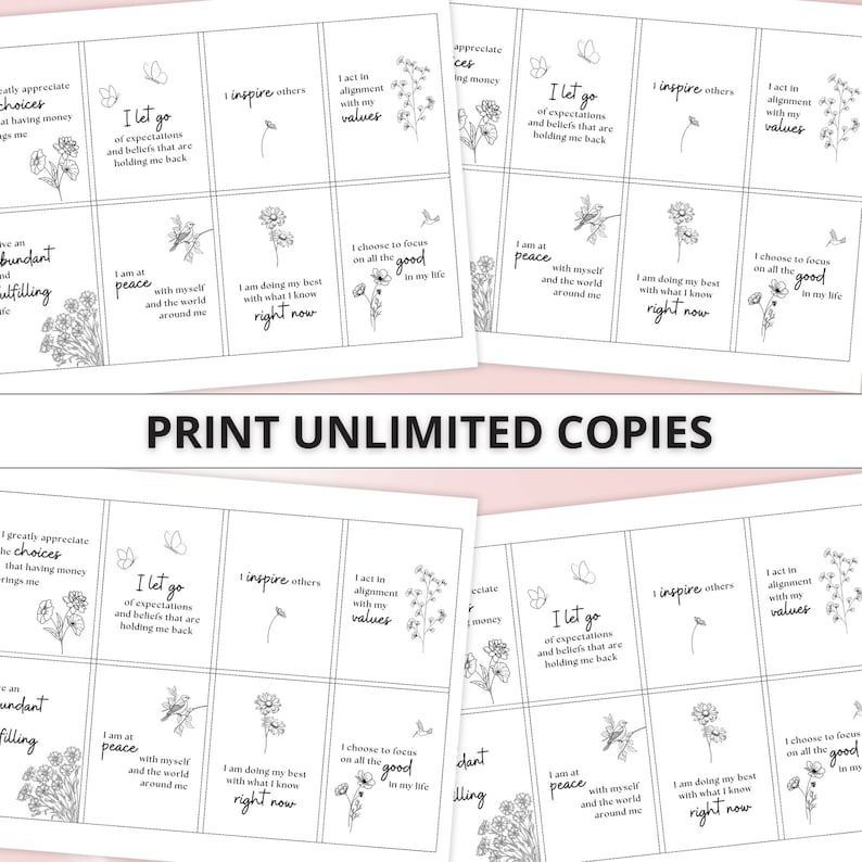 Affirmation Cards Printable | Positive Quote Flash Cards for Women ...