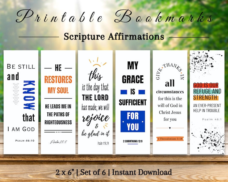 Printable Bible Verse Bookmarks Encouraging Scripture Quotes ...