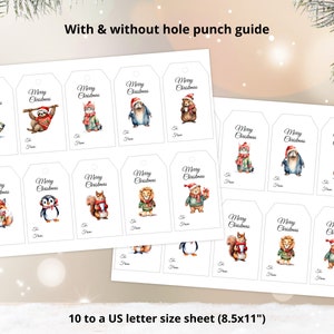 Cute Christmas Animal Gift Tags | Printable Watercolor Pet Labels | DIY ...