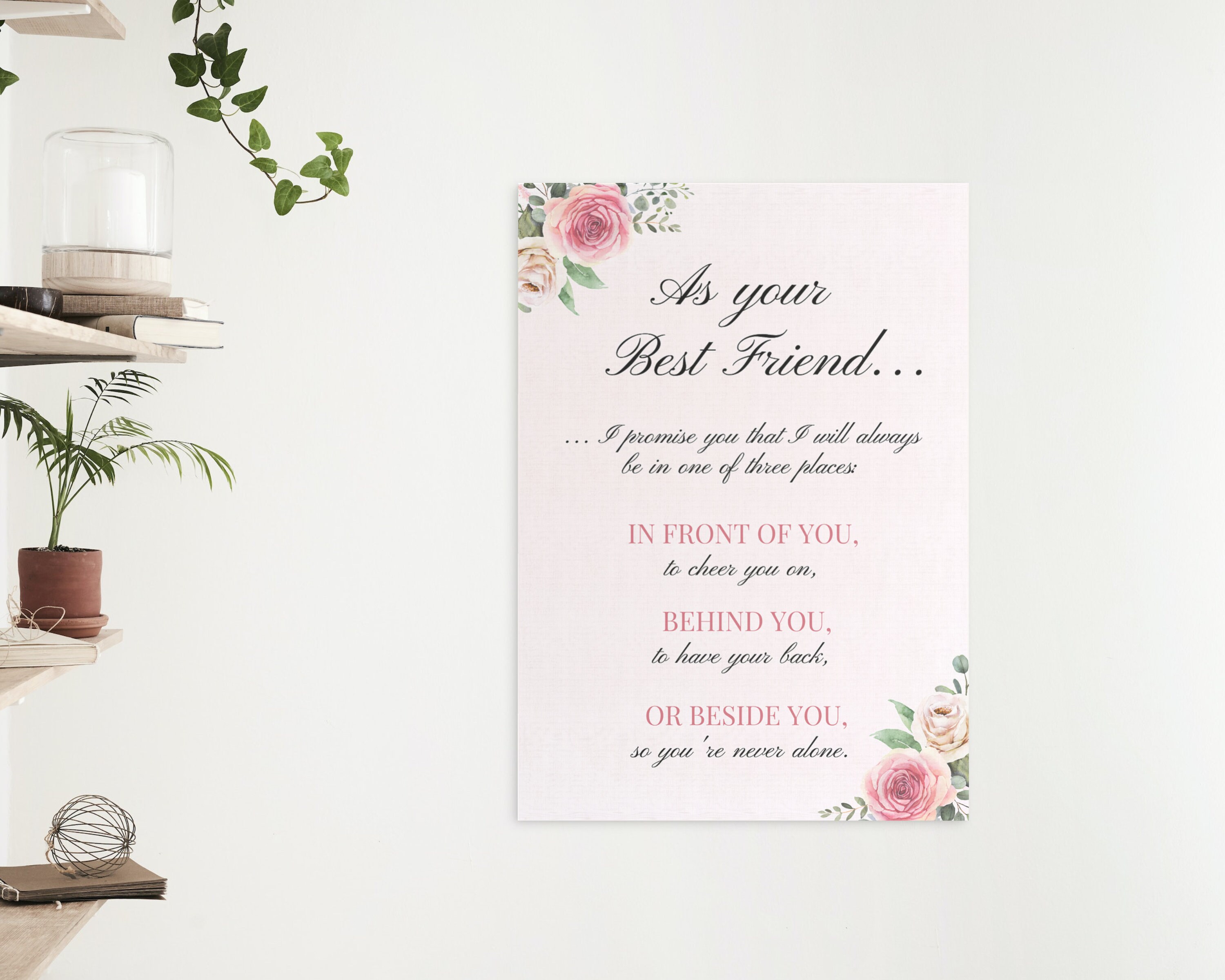 Printable Best Friend Poem | Floral Watercolor Card for Bestie ...