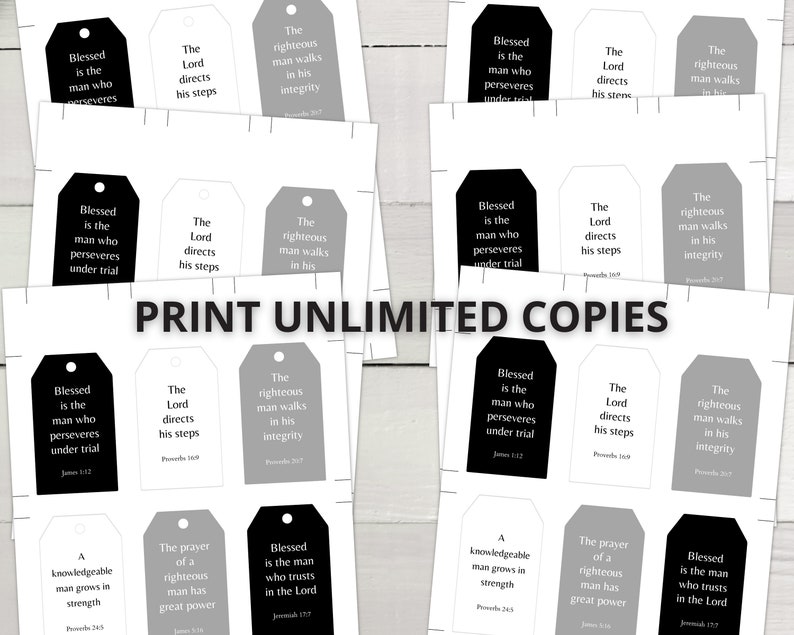 Printable Bible Verse Gift Tags for Men | Christian Scripture Tags for ...