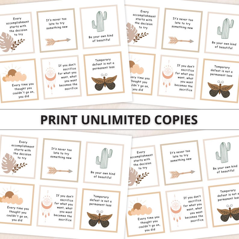 Inspirational Quote Cards | Mindfulness Printable | Motivational ...